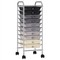 10-Drawer Mobile Storage Trolley Ombre Plastic