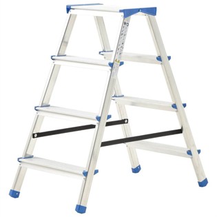 Aluminium Double-Sided Step Ladder 4 Steps 90 cm