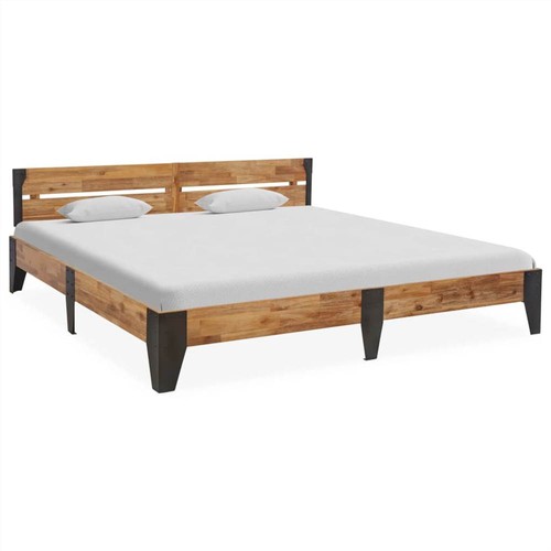 Bed Frame Solid Acacia Wood with Brushed Finish 180x200 cm