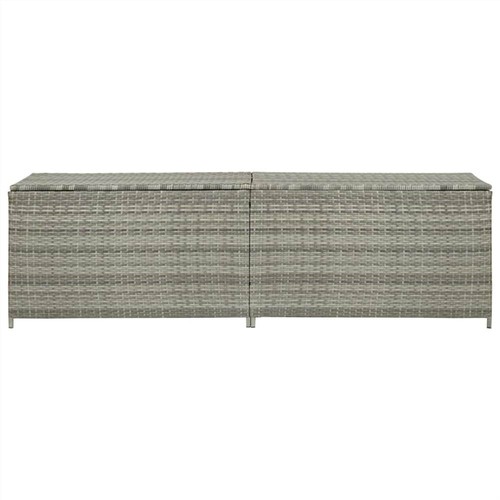 Garden Storage Box Poly Rattan 200x50x60 cm Grey