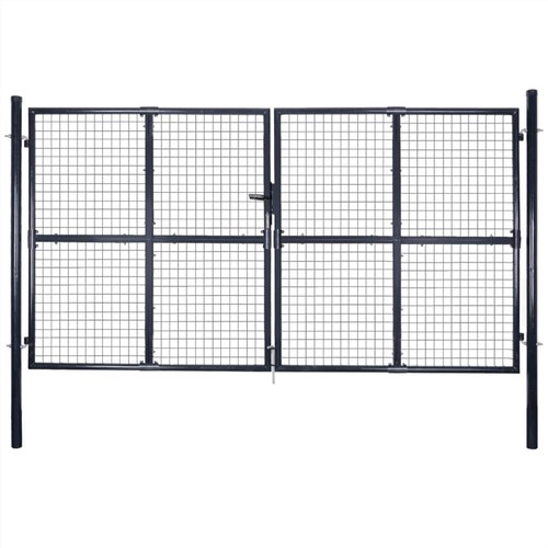 Mesh Garden Gate Galvanised Steel 289x175 cm Grey