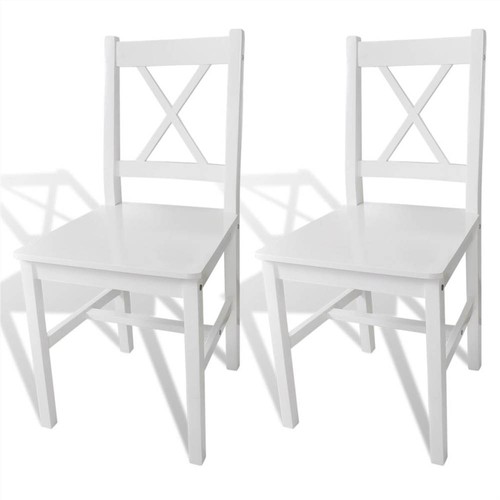 Dining Chairs 2 pcs White Pinewood