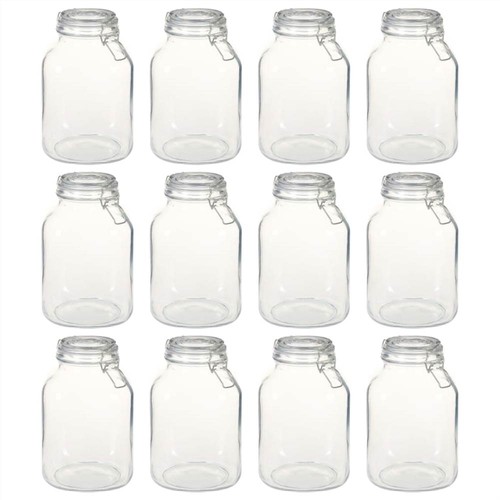 Glass Jars with Lock 12 pcs 3 L