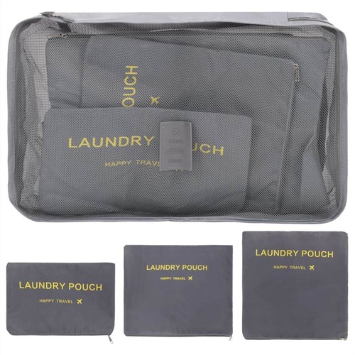 6 Piece Travel Packing Cube Set Grey