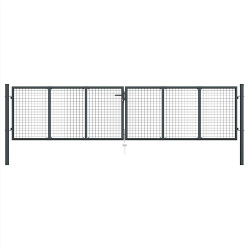 Mesh Garden Gate Galvanised Steel 400x150 cm Grey