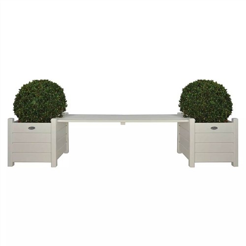 Esschert Design Planters with Bridge Bench White CF33W
