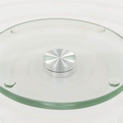 Rotating Serving Plates 2 pcs Transparent 30 cm Tempered Glass