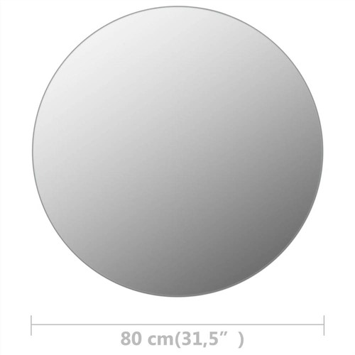 Frameless Mirror Round 80 cm Glass