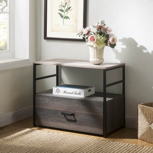 Home office Lateral File Cabinet with Drawer and Top Open Shelf ...