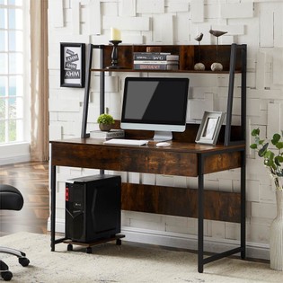 Home Office Computer Desk with Hutch Tiger