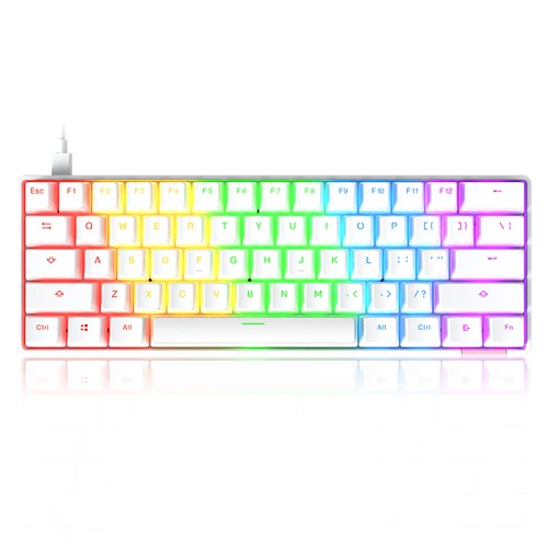 Ajazz STK61 61key Red Switch mechanical keyboard White