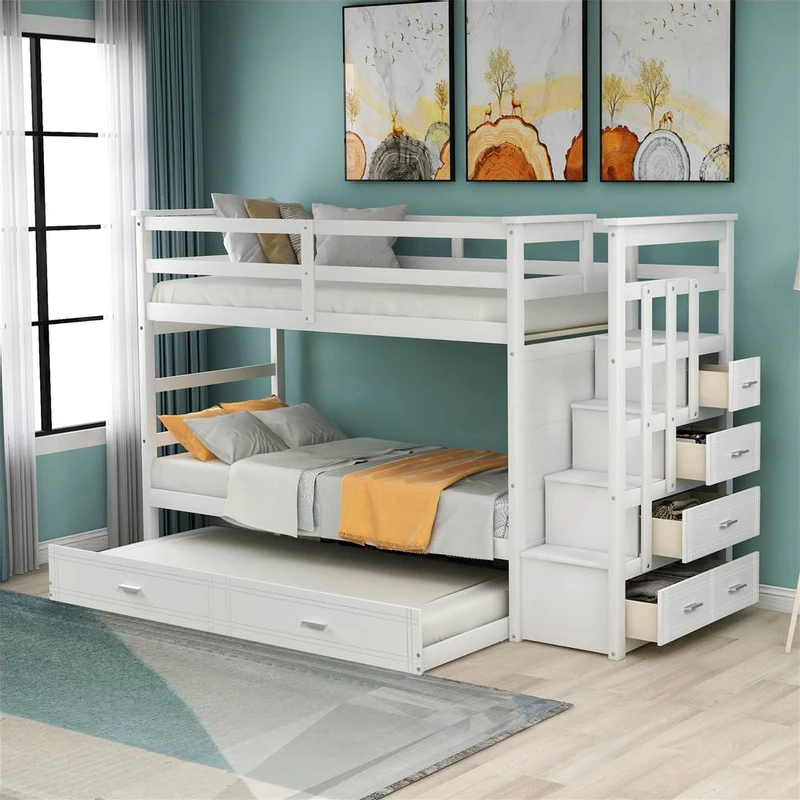 Twin over twin with trundle bunk bed store