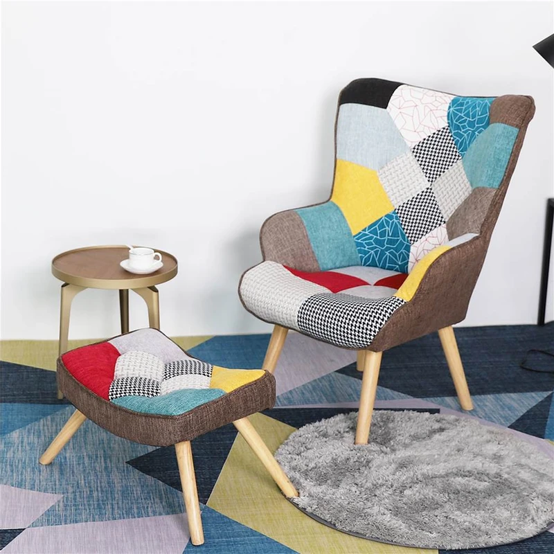 Patchwork chair and ottoman store