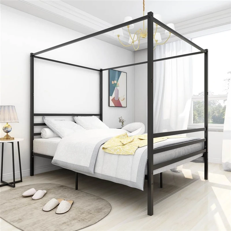 Black frame canopy bed store