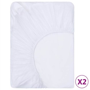 Fitted Sheets Waterproof 2 pcs Cotton 70x140 cm White