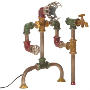 Industrial Standing Lamp Water Pipe Design Iron