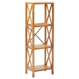 4-Tier Shelf 40x30x125 cm Solid Oak Wood