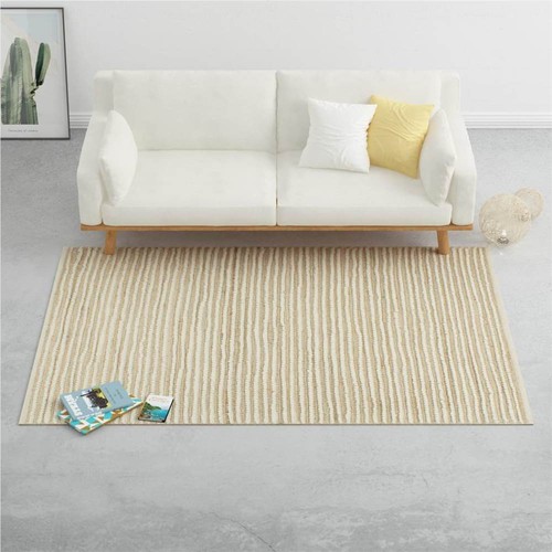 Rug Hemp Wool 80x150 cm Natural/White