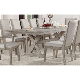 ACME Zumala Rectangle Dining Table with Marble Tabletop Oak