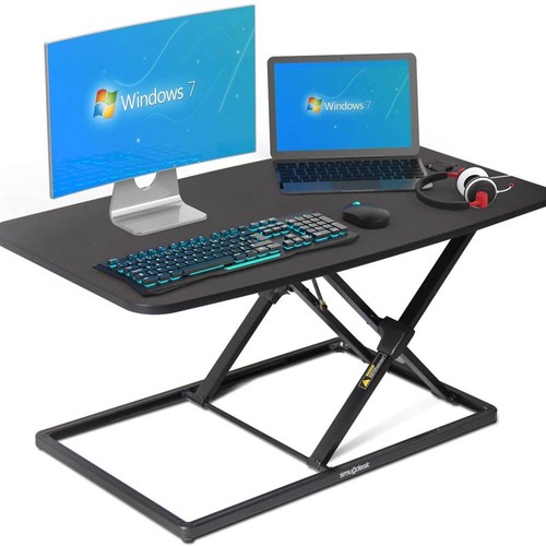 Home Office 36" Adjustable Computer Desk with Metal Frame Black