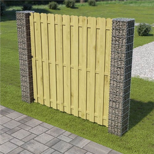 Garden Gabion Posts 2 pcs Galvanised Steel 20x20x190 cm