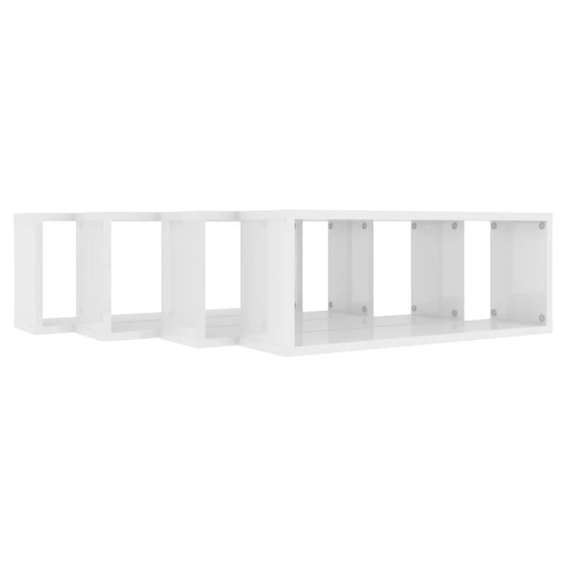 White high gloss cube shelving store
