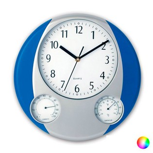 Round Plastic Wall Clock With Temperature And Humidity Sensor | Europe