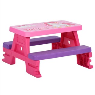Kids Picnic Table with Benches 79x69x42 cm Pink