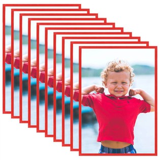 Photo Frames Collage 10 pcs for Wall or Table Red 18x24 cm MDF