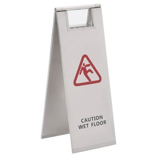 149575 Folding Wet Floor Sign Stainless Steel