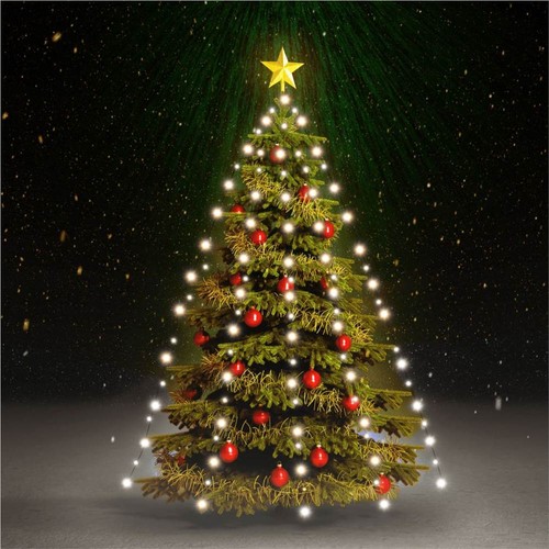 Christmas Tree Net Lights with 150 LEDs IP44 Cold White 150 cm