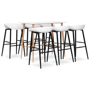 7 Piece Bar Set White