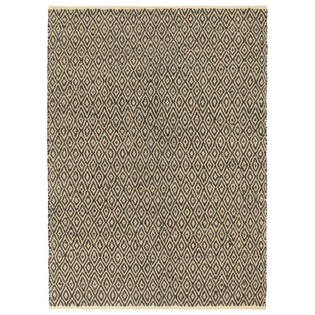 Hand-woven Chindi Rug Leather Cotton 80x160 cm Black