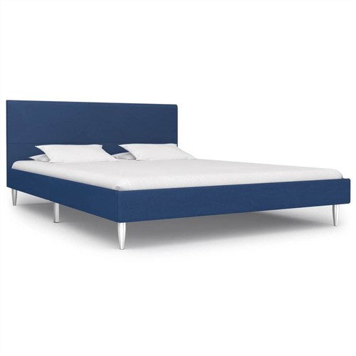 Bed Frame Blue Fabric 135x190 cm