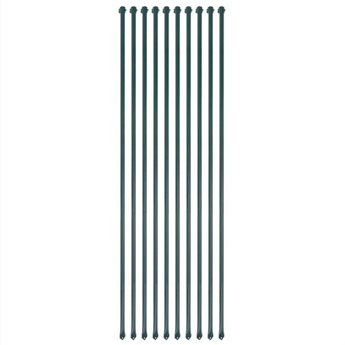 Garden Posts 10 pcs 1.5 m Metal Green