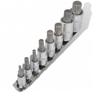12-Point Bit Set Socket Wrench Set 8 pcs on Strip