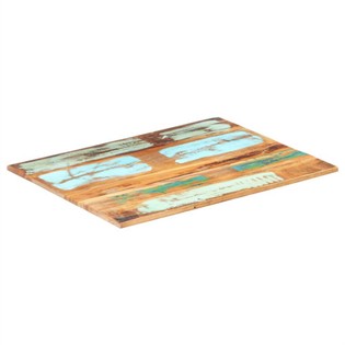 Rectangular Table Top 60x80 cm 15-16 mm Solid Reclaimed Wood