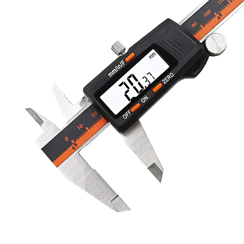 Digital caliper with fraction display store