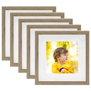 3D Box Photo Frames 5 pcs Dark Wood 28x28cm for 20x20cm Picture