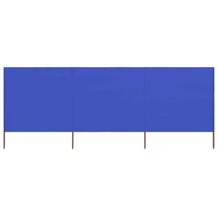 3-panel Wind Screen Fabric 400x120 cm Azure Blue