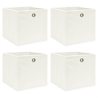 Storage Boxes 4 pcs White 32x32x32 cm Fabric