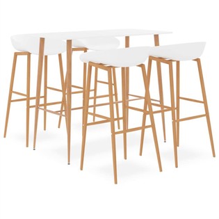 5 Piece Bar Set White