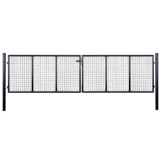 Mesh Garden Gate Galvanised Steel 400x125 cm Grey