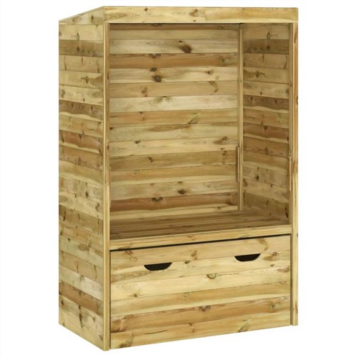 Strandkorb with Drawer 112x60x168 cm Solid Wood Pine