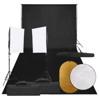 Photo Studio Kit with Light Set, Backdrop and Reflector