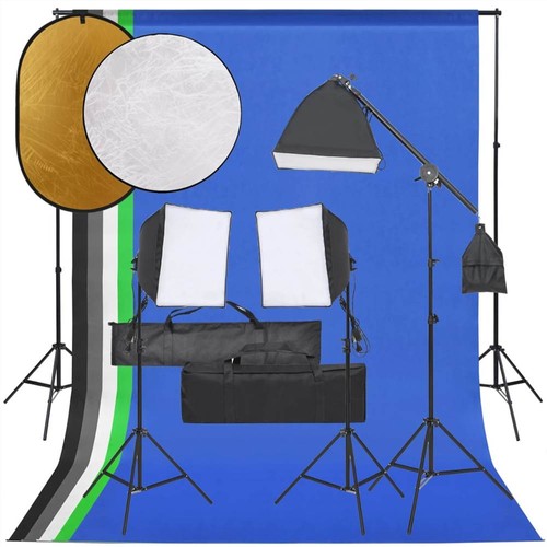 Photo Studio Kit with Light Set, Backdrop and Reflector