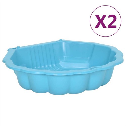 Sandpits 2 pcs Blue 77x87x21cm Plastic
