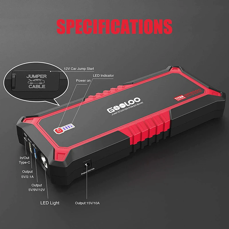 Gooloo jump starter gp2000 store