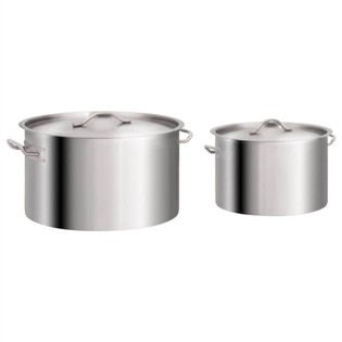 2 Piece Stock Pot Set 58/32 L Stainless Steel