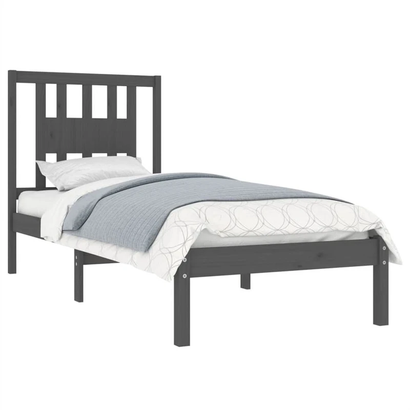 Grey wooden single bed frame store